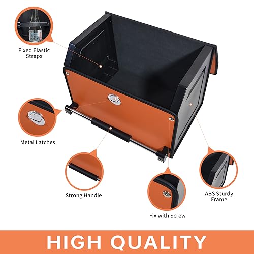 XCF Trunk Organizers for Suv, Collapsible Leather Car Trunk Organizer with Lid and Sturdy Handle for BMW Small Storage Box (11.4 x 16.9 x 12.2, Orange)