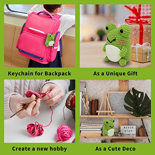Yanpoake Crochet Kit for Beginners, 3PCS Crocheting Animal Kit for Adults and Kids, Crochet Starter Knitting Kit for Complete Beginners with Step-by-Step Instructions and Video Tutorials