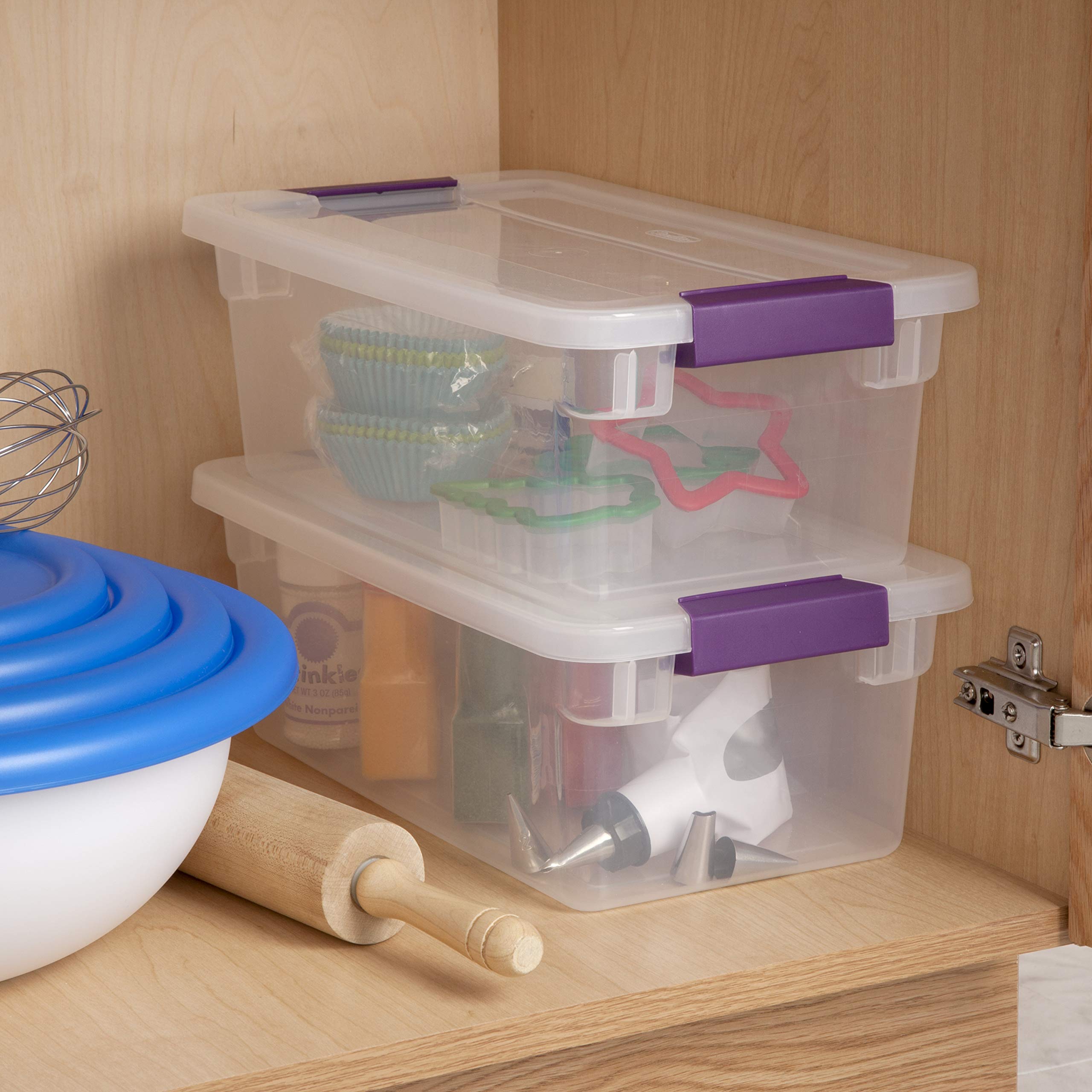 Sterilite Storage Bins Bundle - 27 Quart ClearView Latch Box (6-Pack) and 6 Quart ClearView Latch Box (12-Pack)