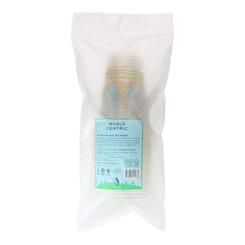 World Centric Compostable Clear 16-Ounce Cold Cups-20 pk