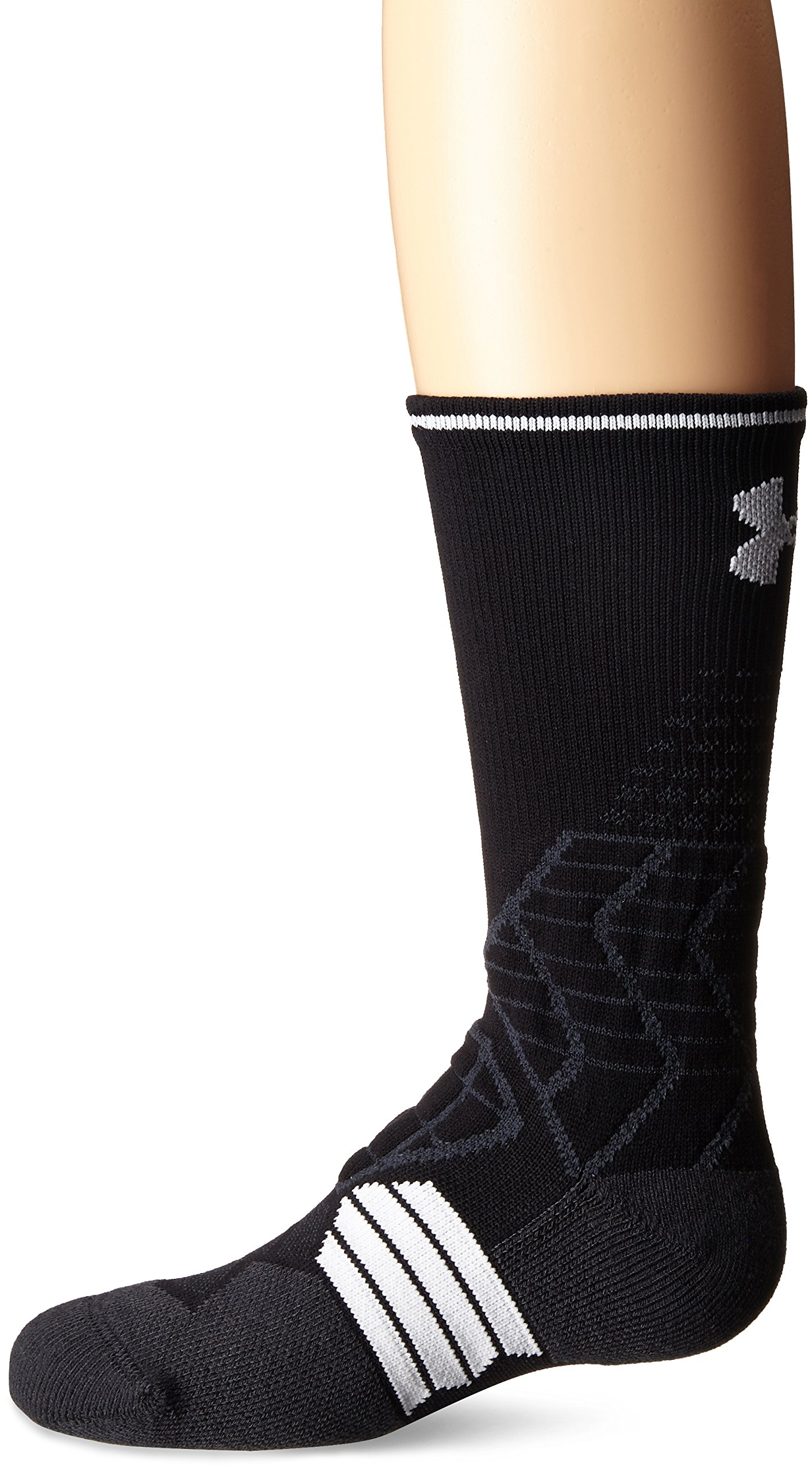 Under Armour Youth Football Crew Socks, 1-Pair, White/Black, Small