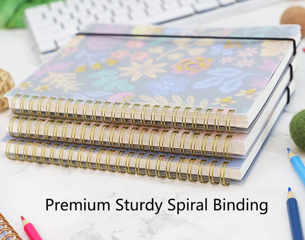 Zegrox Lined Spiral Journal Notebook, 6PCS,160 Pages, Medium 5.75 inches x 8.35 inches - 100 GSM Thick Paper, Hardcover, Double-Wire Spiral Journal & Notebook
