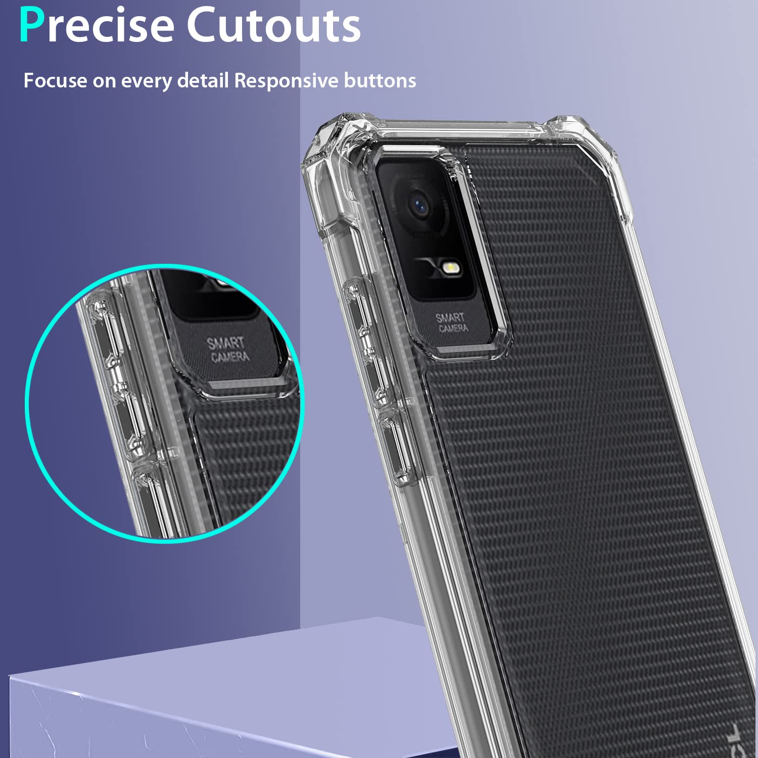 Zeking Case for Alcatel TCL 30Z (T602DL), TCL 30 LE Case with Screen Protector, 2 Layer Structure Protection, Shockproof Corner Armor Bumper Phone Cover for or TCL 30 Z(Clear)