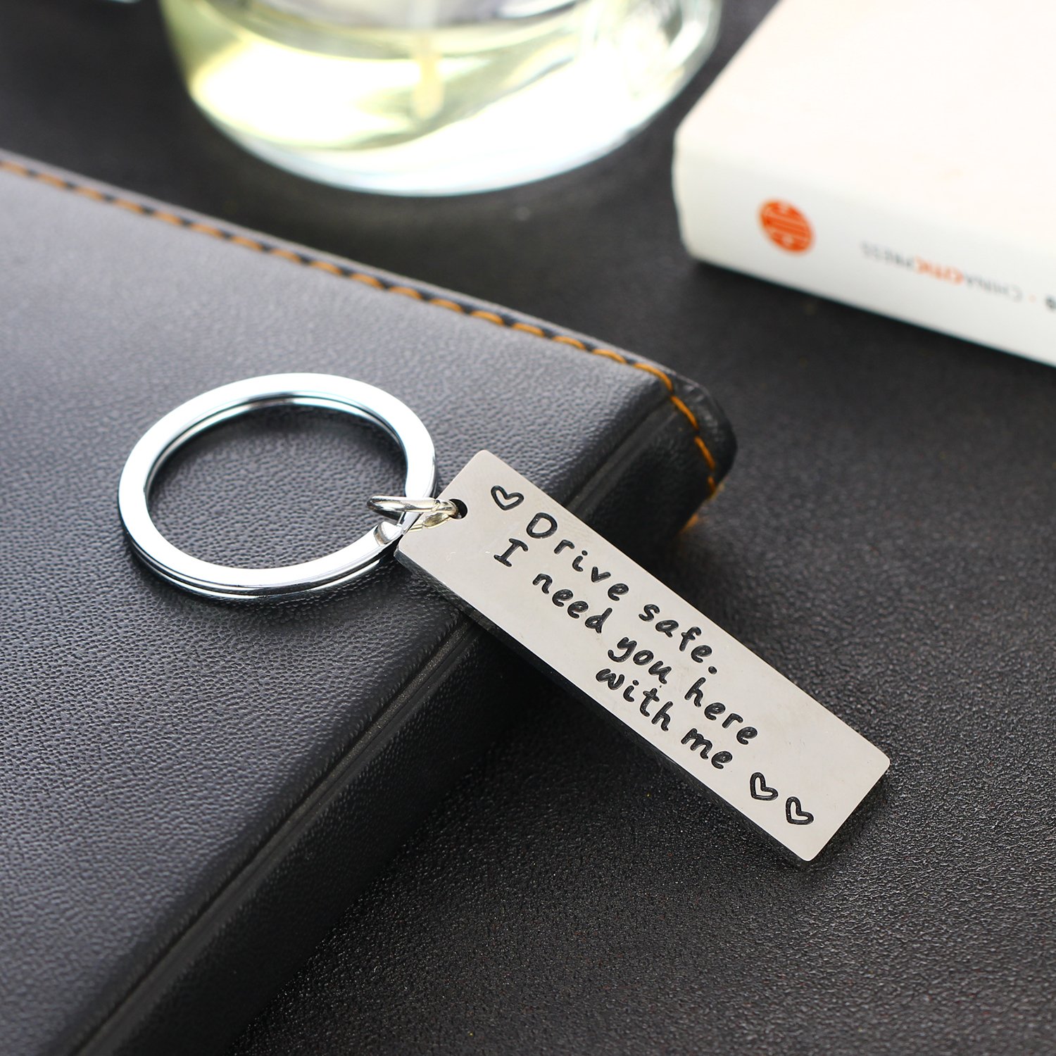 YEEQIN Boyfriend Gifts Drive Safe Keychain I Need You Here With Me Trucker Husband Gift Dad Gift Valentines day