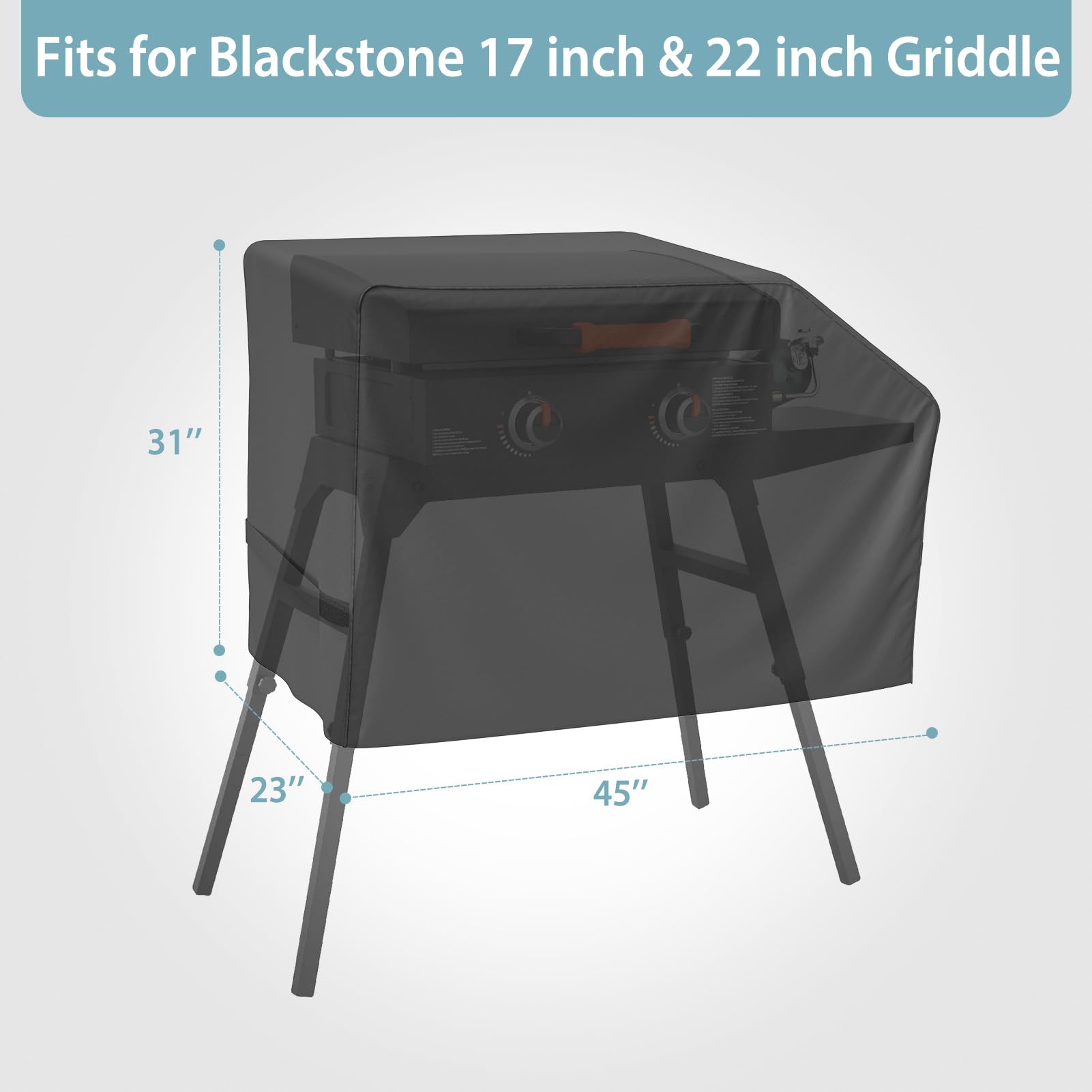 Upgraded Griddle Cover for Blackstone 28 Inch Griddle, Waterproof & Heavy Duty with Large Air Vent and Straps, Also Fits for 22" Griddle with Hood & Stand