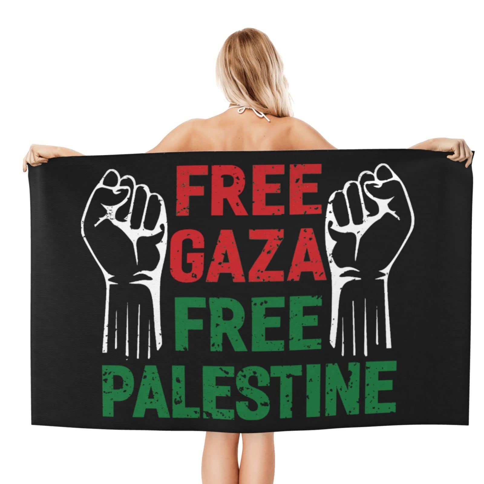 Zahika Free Palestine Beach Towel Absorbent Bathroom Towels Beach Towels Oversized Super 32x52 Inch