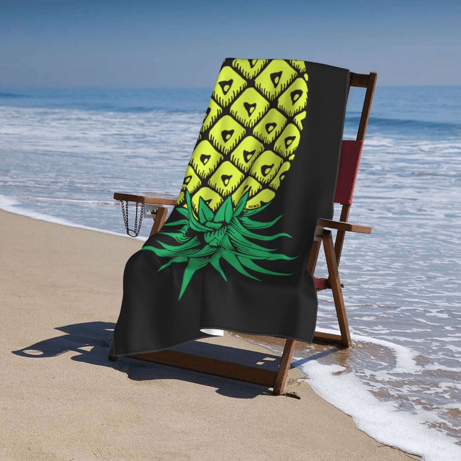 Zahika Upside Down Pineapple Beach Towel Absorbent Bathroom Towels Beach Towels Oversized Super 32x52 Inch