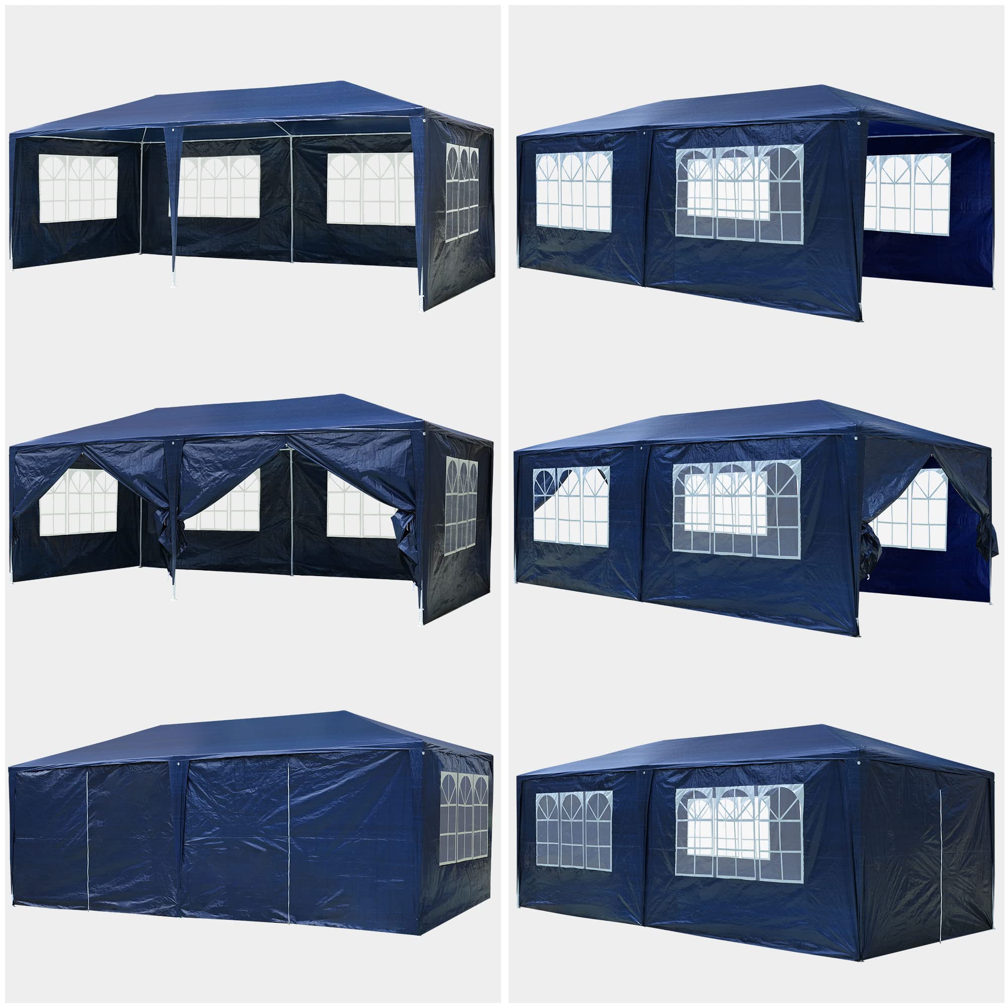 Yescom 10'x10' Outdoor Wedding Party Patio Enclosed Canopy Tent w/ 4 Removable Side Walls Canopy for Fetes Event