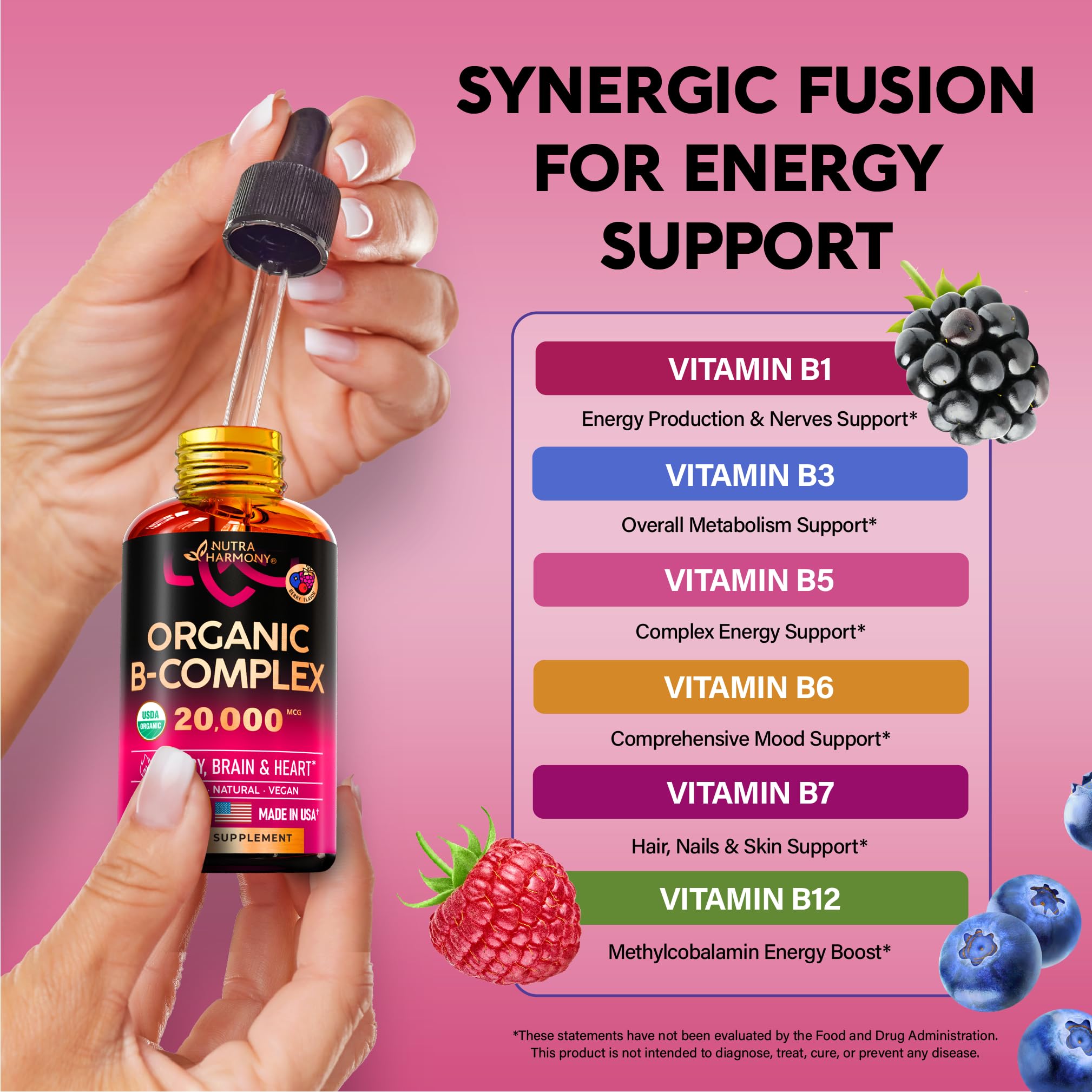 Vitamin B12 Sublingual Drops - 5000 mcg Extra Strength Liquid Vegan Methylcobalamin - Made in USA - Energy Boost, Focus & Brain Health Support - 98% Quicker Absorption B 12 VIT - 2 Month Supply