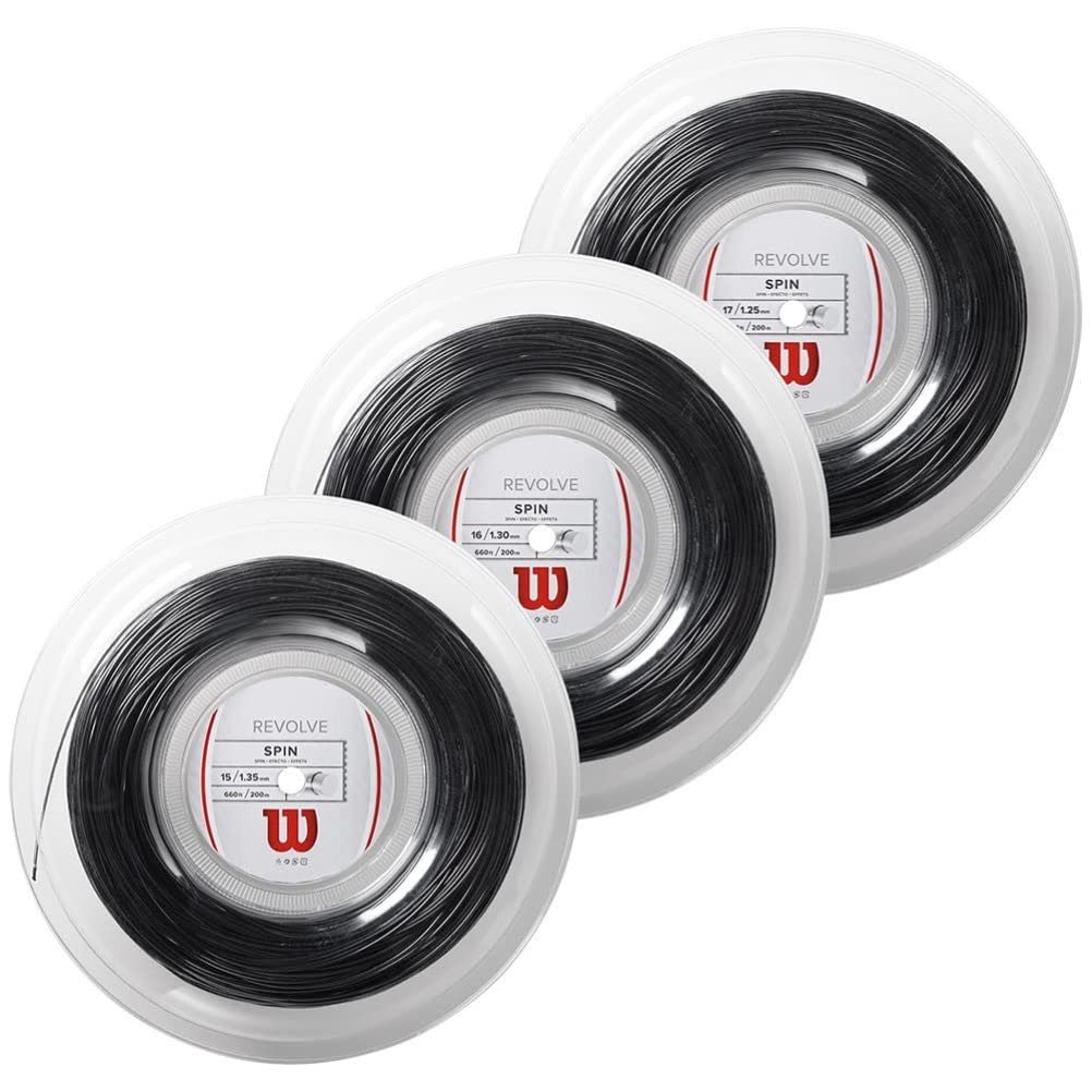 Wilson Revolve 16 Tennis String - 200m Reel, Black