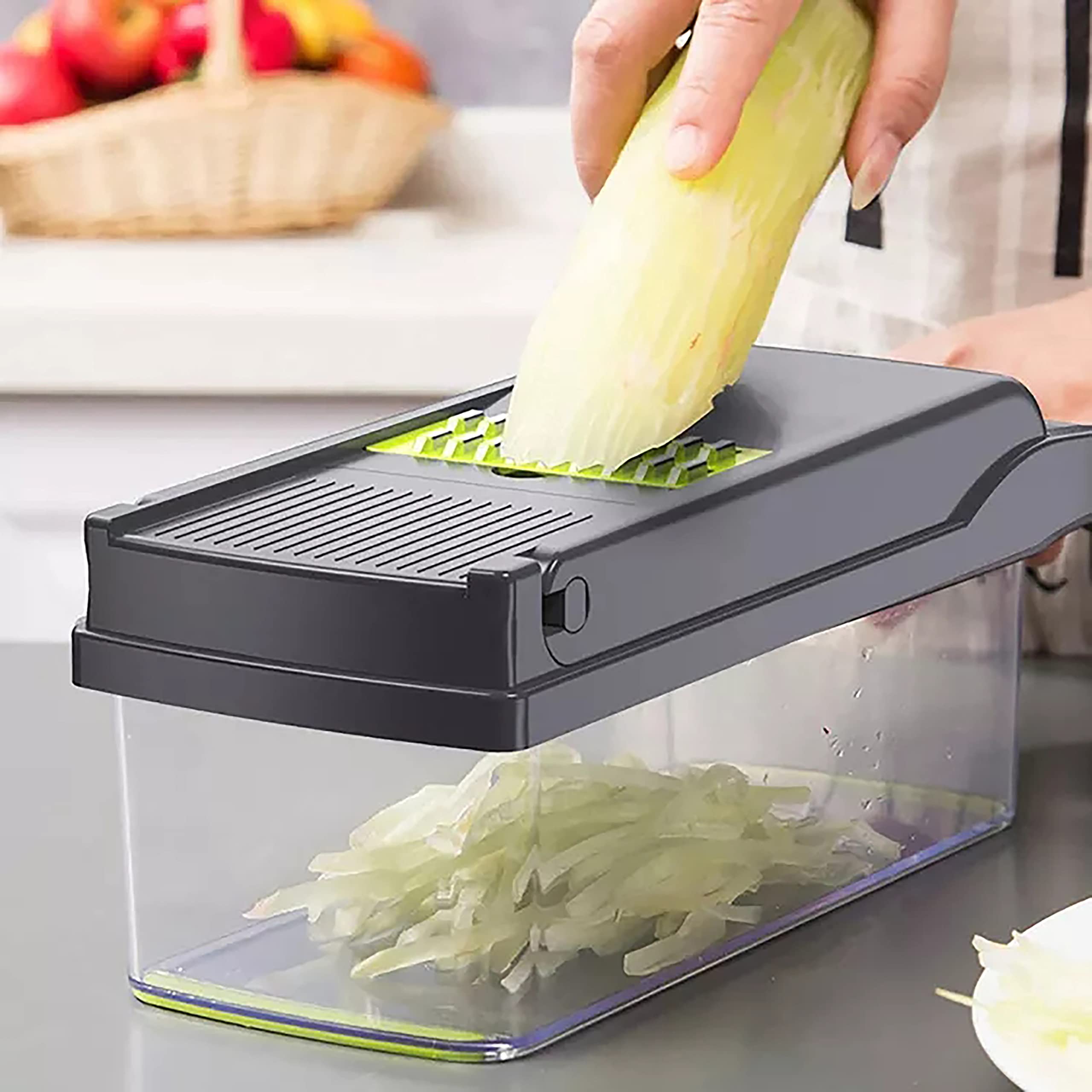 Vegetable Chopper, ideal for cutting and dicing fruits and vegetables slicer dicer cutter versatile veggie chopper with 8 blades and attachments onion cutter