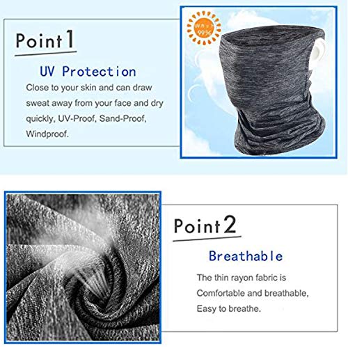 YAN XUAN 1PCS Ear Loops Neck Gaiter Balaclava Bandana Headwear,Ice Silk Cooling Face Scarf for Dust Outdoors Black