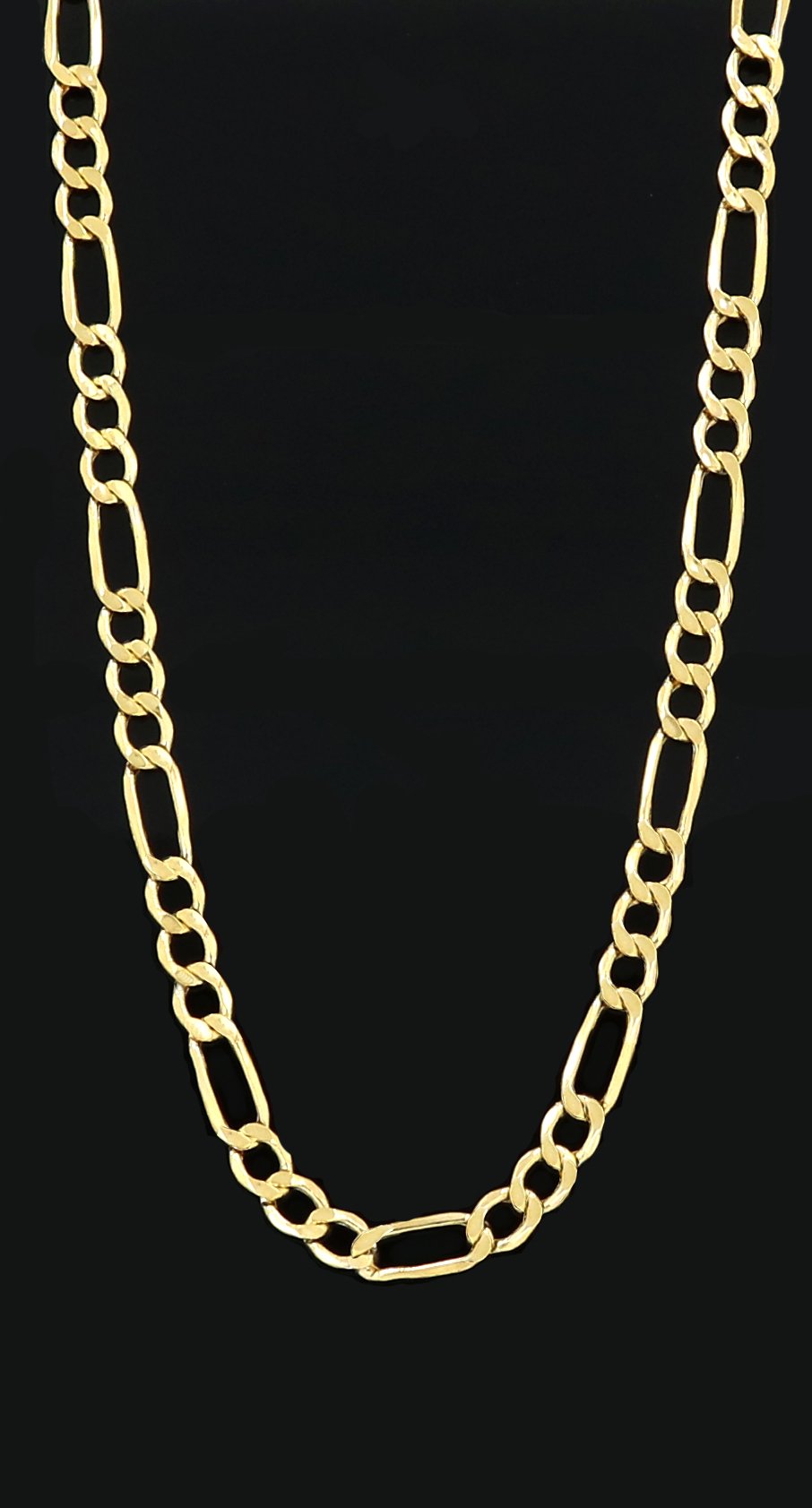 Yellow Gold Figaro Chain Real Solid 14k 16" to 24", 2.5mm (22)