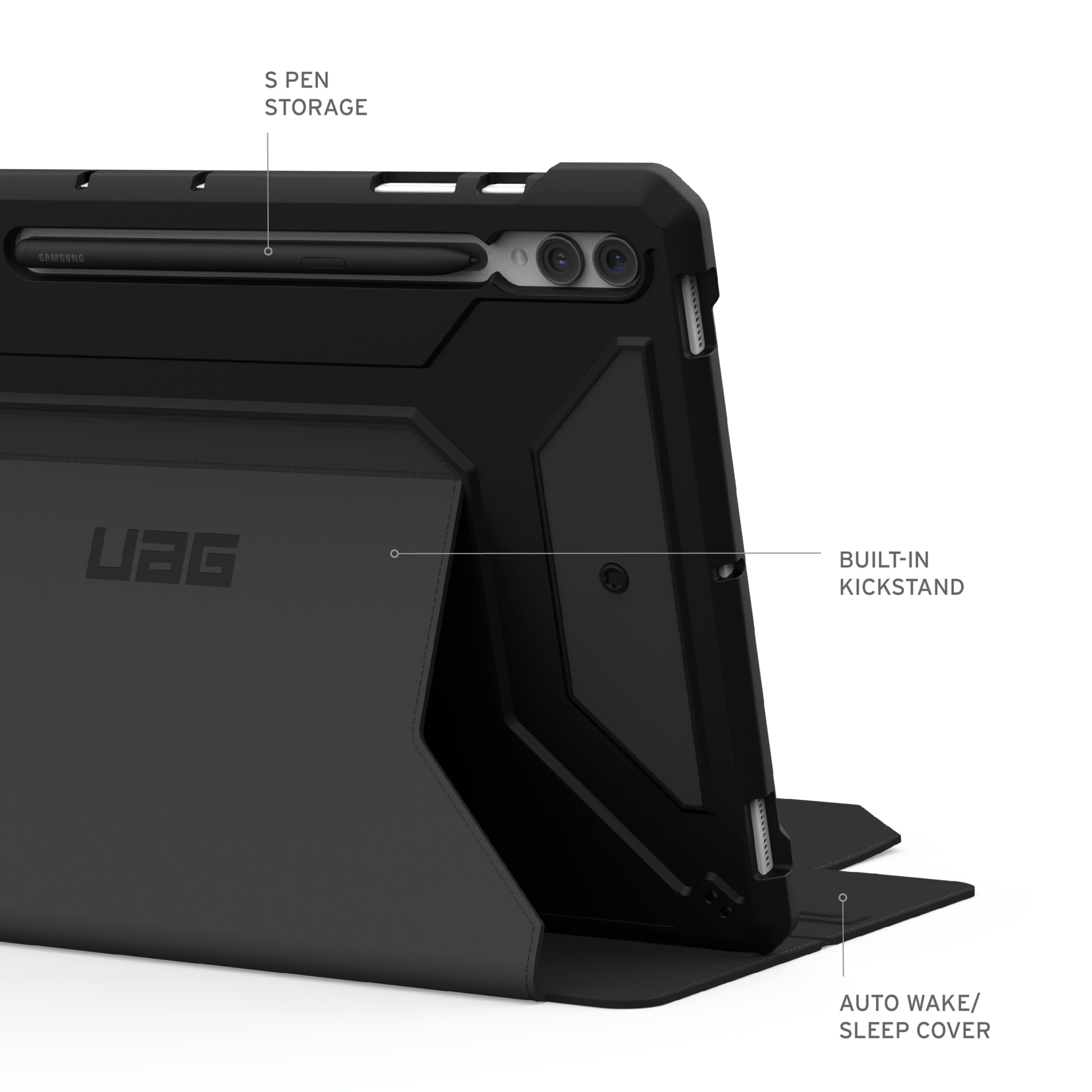 UAG Designed for Samsung Galaxy Tab S9 Ultra Case 14.6" 2023 SM-X910 Metropolis SE Black, Multi-Angle Kickstand Folio with Auto Wake/Sleep & S Pen Holder Rugged Protective Cover by URBAN ARMOR GEAR