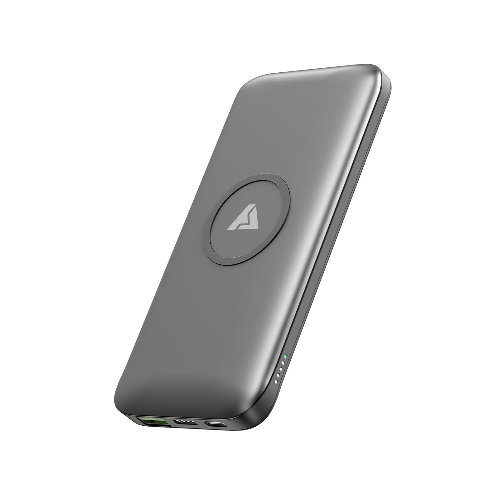 YOLANESS 10000mah mobile Power supply, 10W wireless charging power Bank and charging dock, 3 in 1 Power Bank Stand Dock,1 USB-C input/output (18W), 1 USB-A output, for iPhone and Android