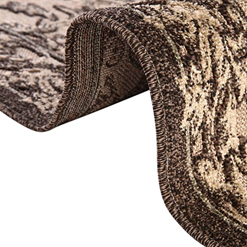 Unique Loom Outdoor Botanical Collection Area Rug (9' x 12' Rectangle, Beige/ Burgundy)