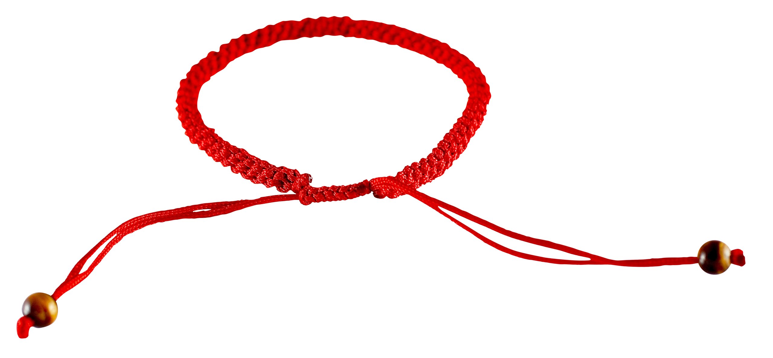 WizardPins Handmade Kabbalah Red String Bracelet with 2 Tiger Eye Bead- Good for Prosperity and Success