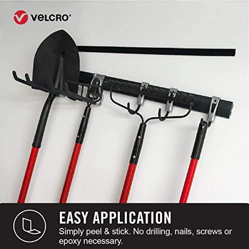 VELCRO Brand Heavy Duty Tape with Adhesive | 15 Ft x 2 In | Holds 10 lbs, Black | Industrial Strength Roll, Cut Strips to Length | Strong Hold for Indoor or Outdoor Use, 15ft x 2in