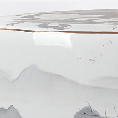 XARONF Hand-Painted Landscape Ceramic Drum Stool, Cylindrical Classical Dressing Stool, Creative Retro Entry Footstool. (Size : C)