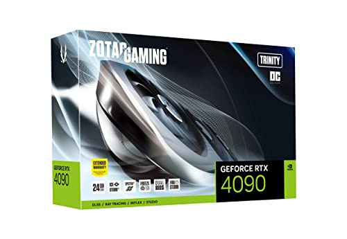 ZOTAC GAMING GeForce RTX 4090 Trinity OC 24GB GDDR6X 384-bit 21 Gbps PCIE 4.0 Gaming Graphics Card, IceStorm 3.0 Advanced Cooling, SPECTRA 2.0 RGB Lighting, ZT-D40900J-10P