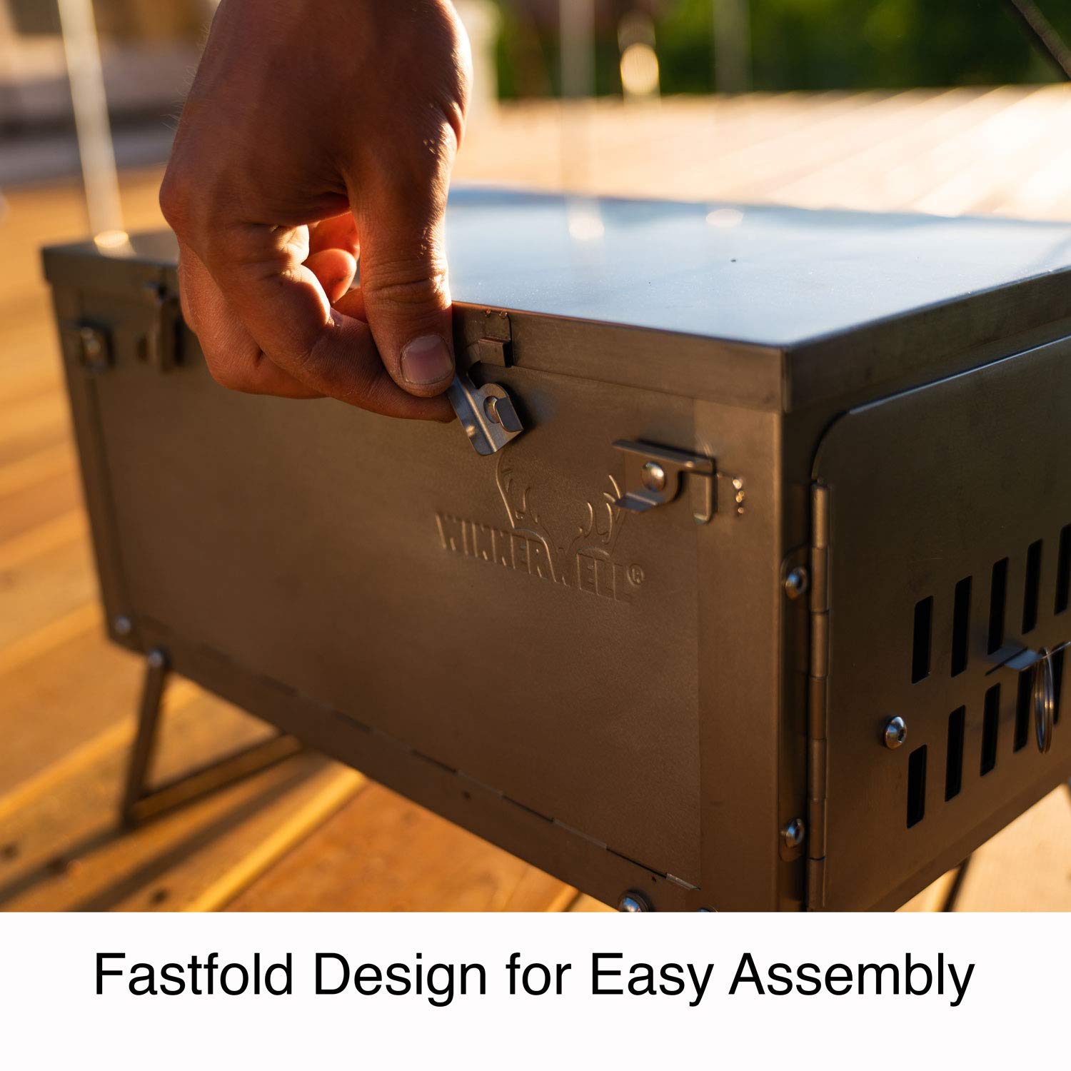 Winnerwell Fastfold Titanium Tent Stove | Ultralight 4 Pound Titanium Wood Burning Stove for Tents and Shelters | Includes Chimney Pipe | Functions as Ultralight Firepan