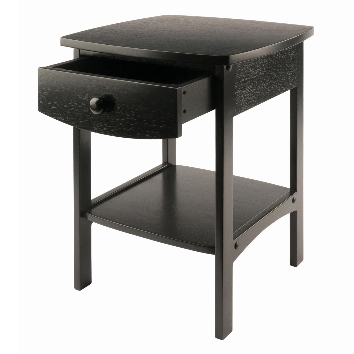 Winsome Wood Rochester Occasional Table, Antique Walnut & Wood Claire Accent Table, Black