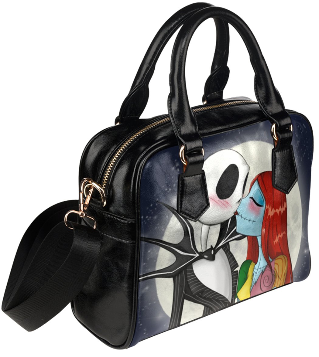 Women's Fashion Shoulder Handbags Top Handle Bags Purse with Jack and Sally Print.