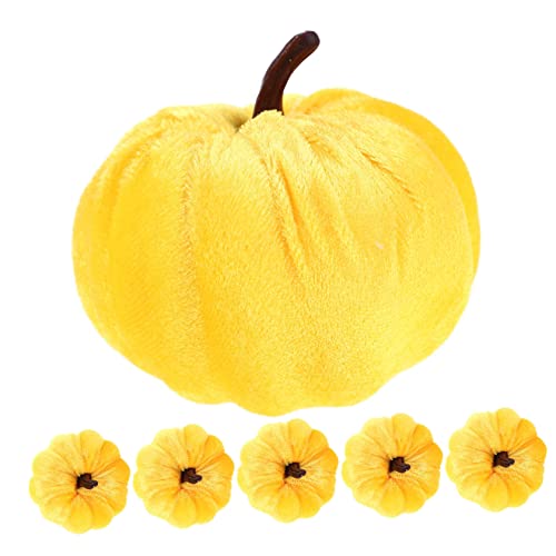 YARNOW 6pcs Fabric Pumpkin Ornament Aquarium Filter Intake Guard Wedding Decoration Tablescape Decor Tray Decorations Pumpkin Decor for Wedding Desktop Decor Sculpture Foam Dining Table