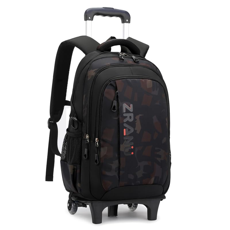 VIDOSCLA Space Elementary Teens Rolling Backpack Kids Boys Luggage with Wheels Trolly BookBag for School-2 Wheels