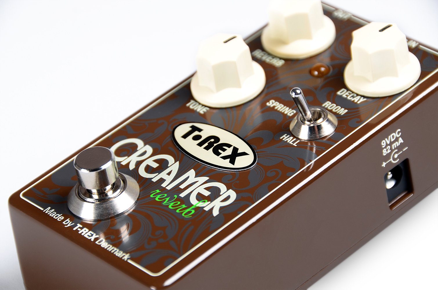 T-Rex Engineering CREAMER Reverb Guitar Effects Pedal Provides Room, Spring, and Hall Reverb with Tone Control (10092)
