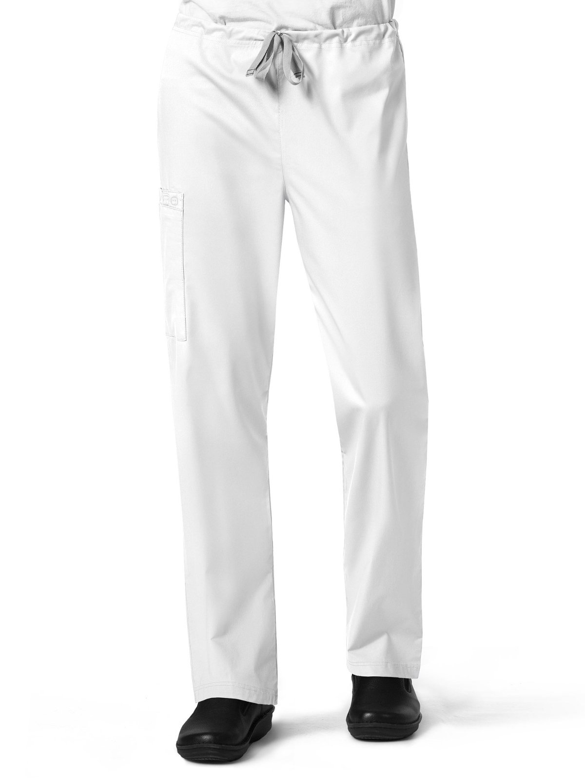 WonderWink Petite-Plus-Size Drawstring Cargo Pant - Short Pants, white, Large Short