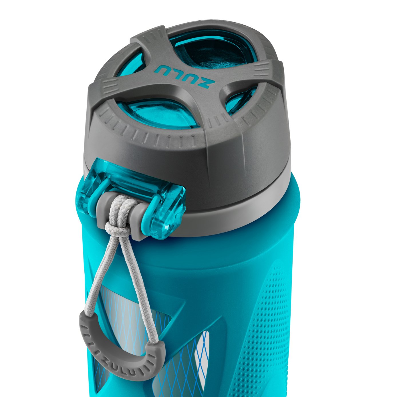 Zulu Atlas Glass Water Bottle with Silicone Sleeve, 20 oz, Mint