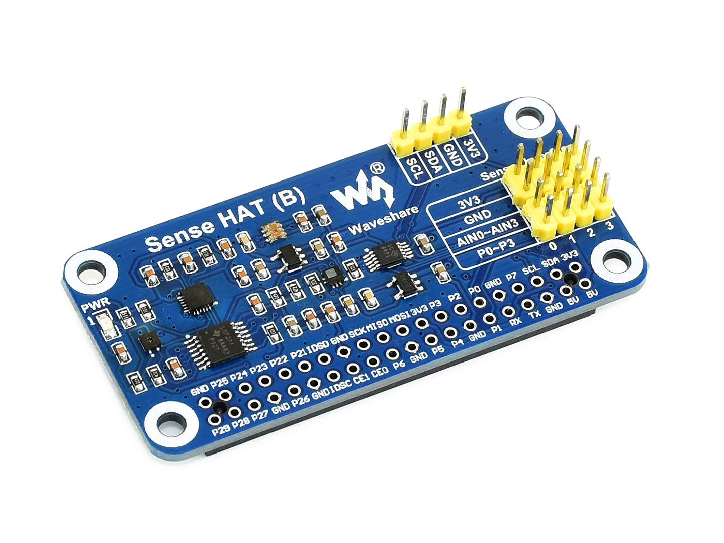 Waveshare Sense HAT (B) for Raspberry Pi Onboard Multi Powerful Sensors Supports External Sensors