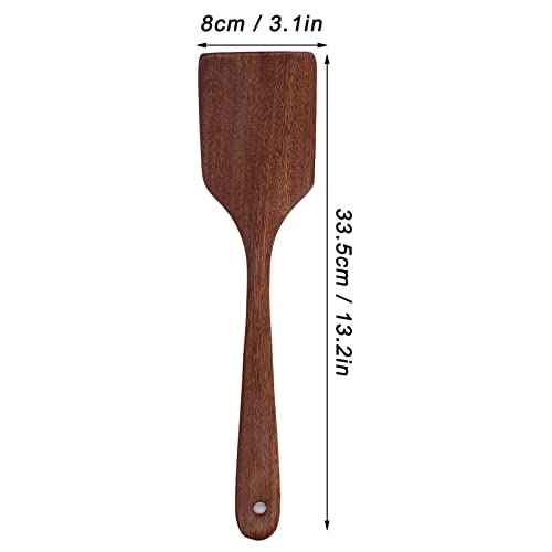 VTOSEN Wooden Spoon Exquisite Textured Lightweight Cooking Spatula & Paddle Set,Wooden Spoons for Cooking, Kitchen Supplies, Gift for Kitchen(33.5CM)