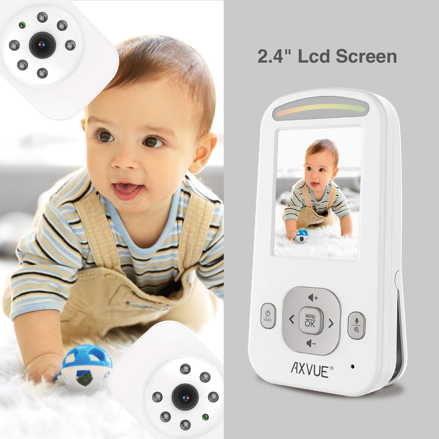 Video Baby Monitor, Fabulous Vertical Screen, Slim-Designed Handheld, Extra Long Range, Secure Wireless Technology, Camera Built-in Auto Night Vision, Temperature Alert