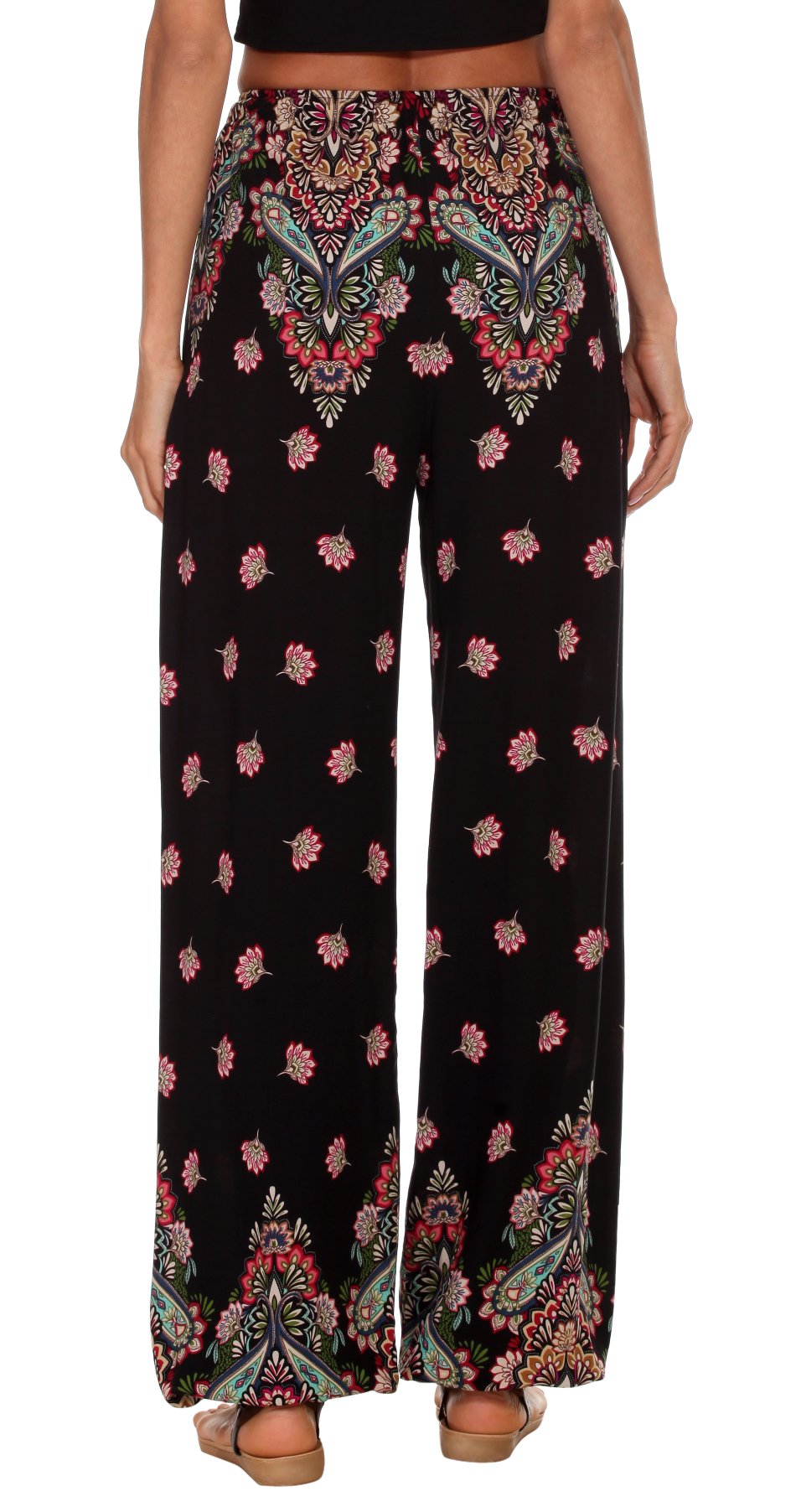 Urban CoCo Women's Floral Print Summer Boho Pants Harem Beach Vacation Pants (# 10, XL)