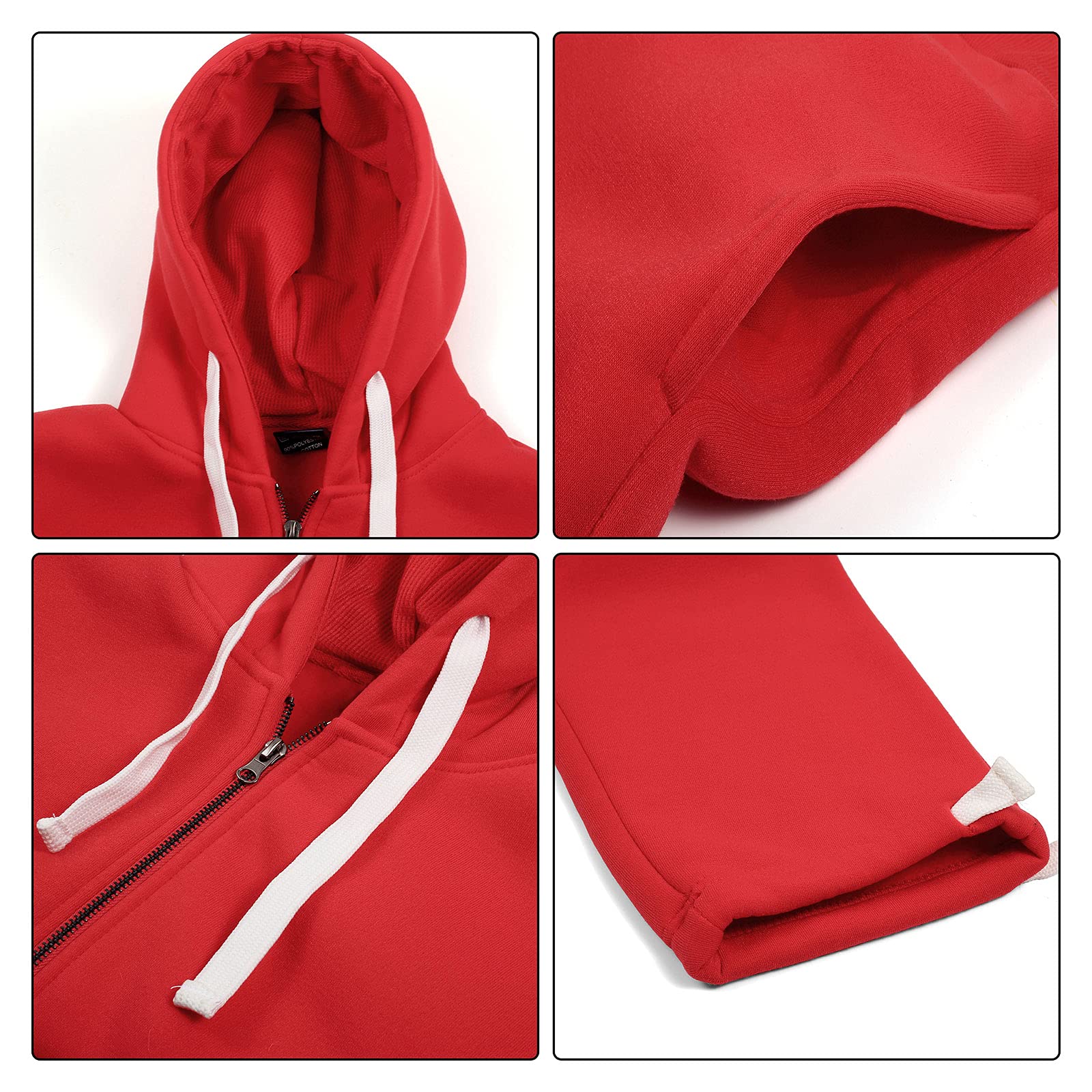 Xmgelp Men's Tracksuits Long Sleeve Jogging Sweat Suit 2 Piece Track Jackets and Pants Outfit Hooded Sweatsuits For Men RedL