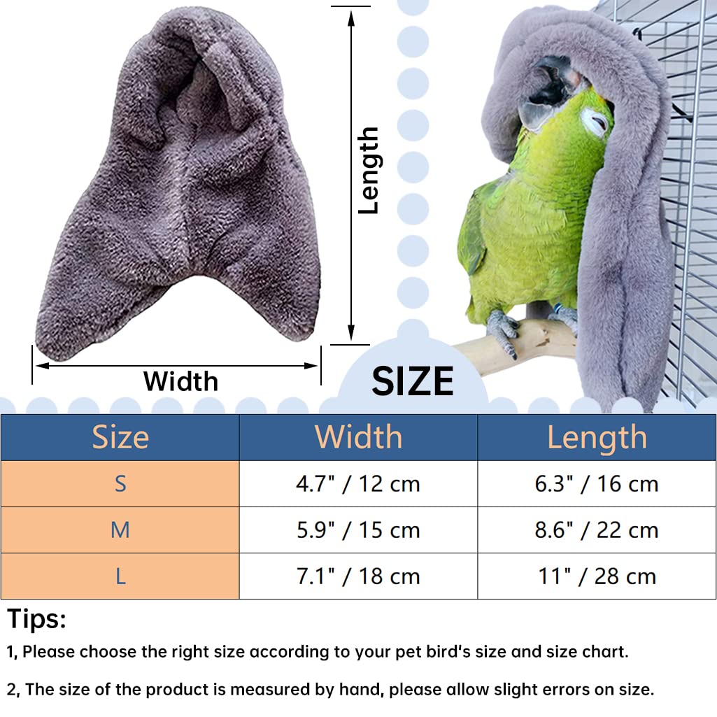 Xungieto Comfortable Fleece Bird Blanket for Cage, Cozy Corner for Parrot Cage Warm Bird Bed in Birdcage Cuddle Nest Hanging Bird Toys