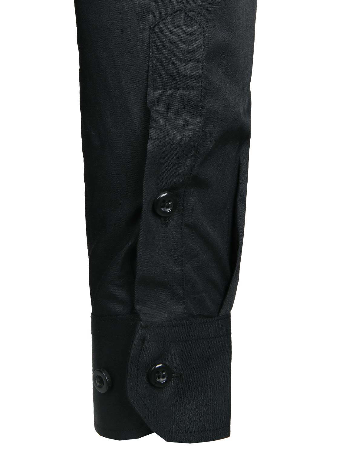 ZEROYAA Men's Long Sleeve Dress Shirt Solid Slim Fit Casual Business Formal Button Up Shirts with Pocket ZSSCL01 Black Medium