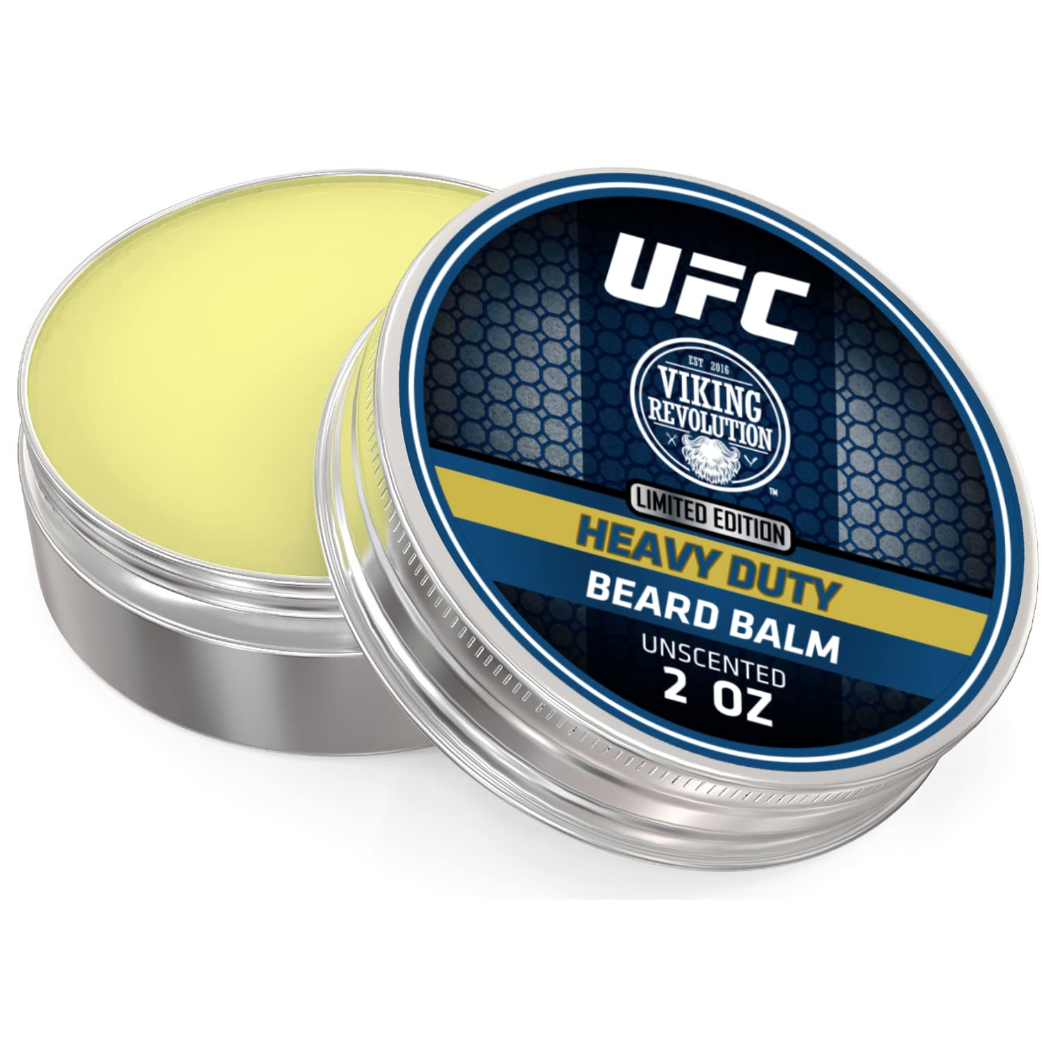Viking Revolution UFC Heavy Duty Beard Balm Conditioner for Extra Control - Unscented - Styles, Strengthens & Softens Beards & Mustaches - Leave in Conditioner Wax for Men