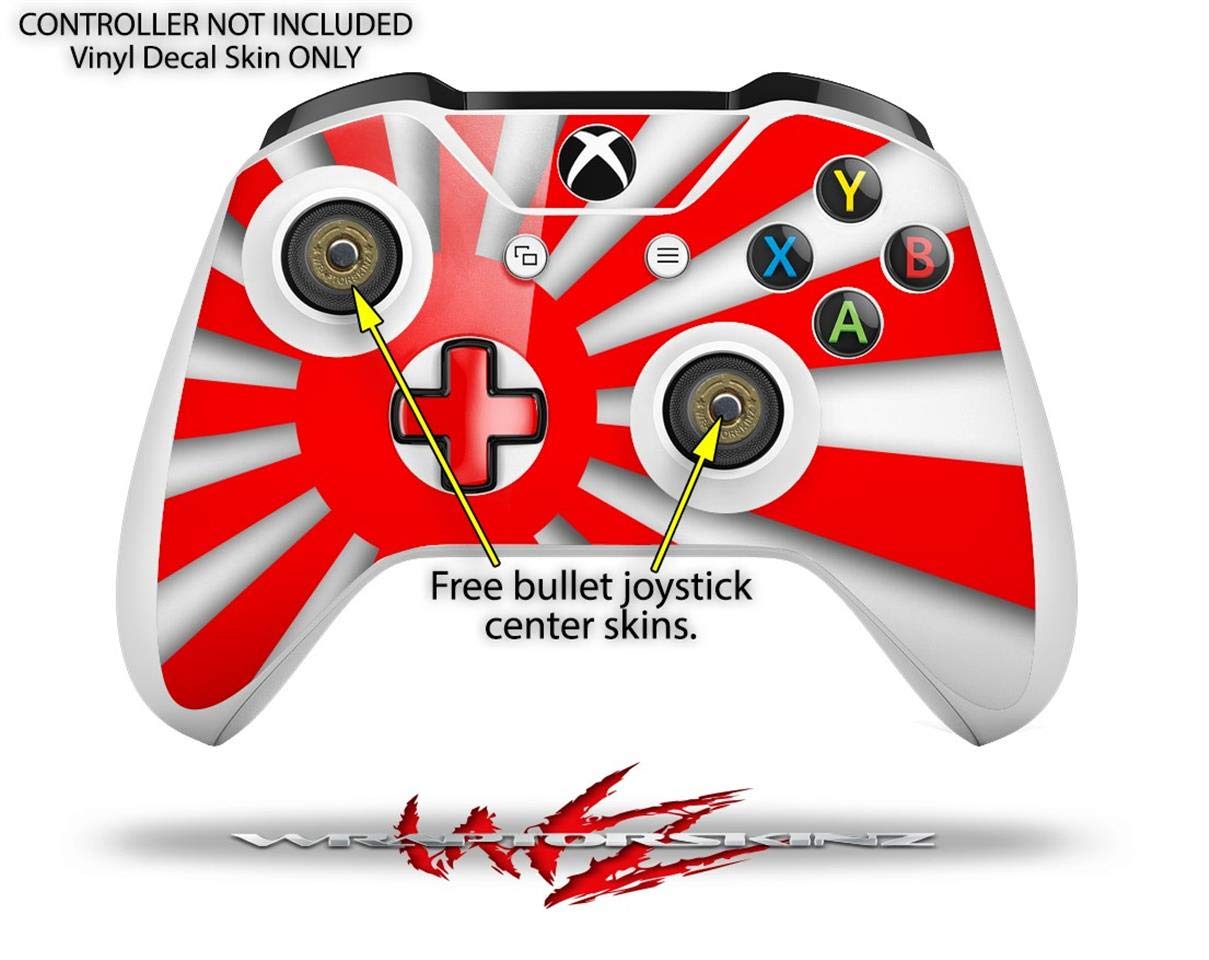 WraptorSkinz Decal Vinyl Skin Wrap Compatible with Xbox One S Console and Controllers - Rising Sun Japanese Flag Red