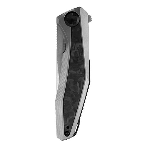 Zero Tolerance Sinkevich KVT Pocketknife; 3.4 Inch CPM 20CV Stainless Steel Blade, Bead Blasted and Machine Satin Finish, KVT Ball-Bearing System, Bead-Blasted Titanium Handle, Made in USA (0470)