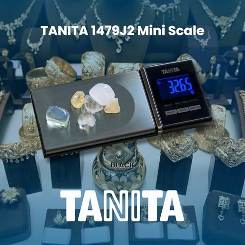 Tanita 1479J2 Mini Scale - Japan Technology Accurate Digital Pocket Scale for Jewelry - 200G Capacity - Blue Backlit Display - 6 Different Modes of Measurement: Gram, Oz, Carat, Troy Oz, Dwt, Grain