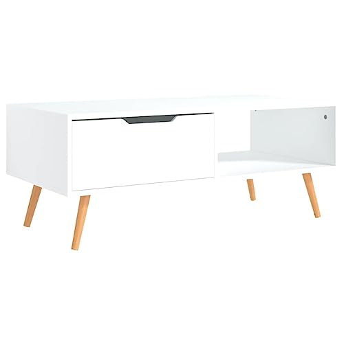 UTSRABFA Living Room Table Coffee Table Storage Tables Console Table White 39.4"x19.5"x16.9" Engineered Woodfor Living Room,Home,Office,Living Meeting Room