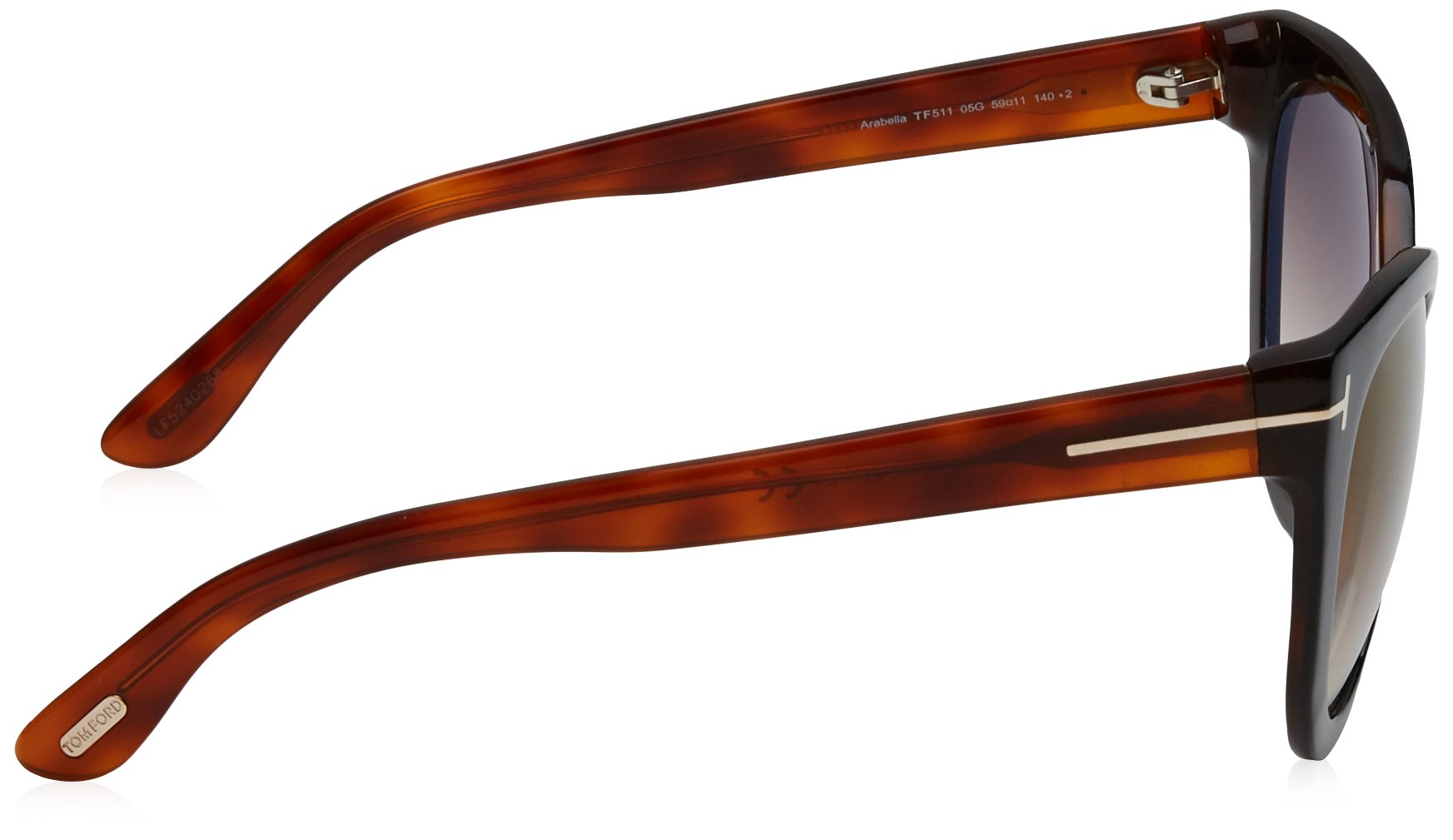 Tom Ford FT0511 Sunglasses - Black Frame, Brown Mirror Lenses, 59 mm Lens Diameter FT05115905G