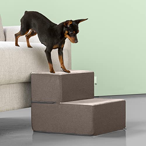 ZINUS Easy Pet Stairs / Pet Ramp / Pet Ladder, Small, Sand