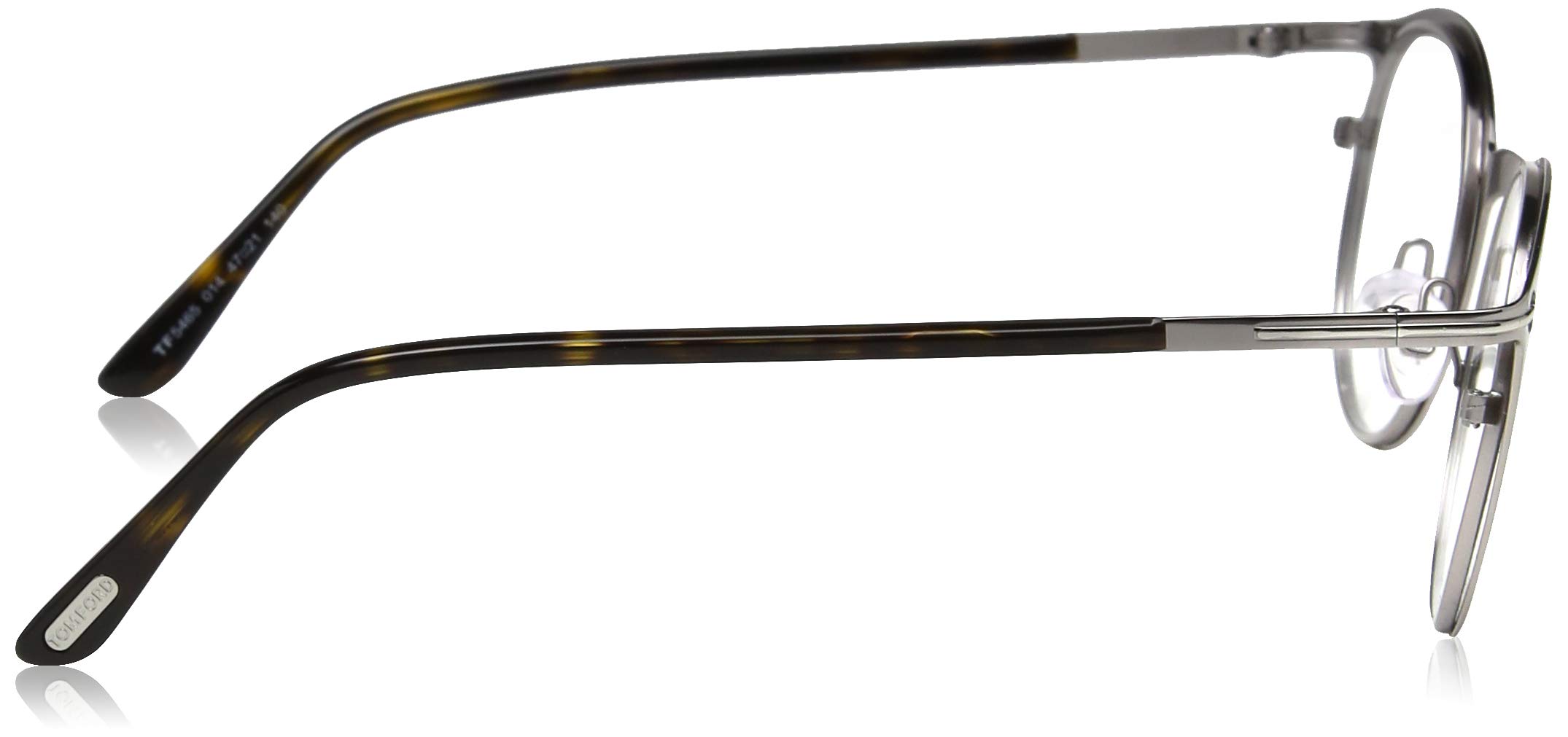 Tom Ford Oval Eyeglasses TF5465 014 Light Ruthenium/Havana 47mm FT5465