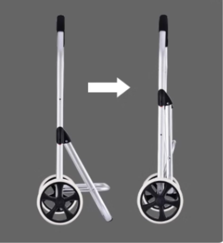 XDMINGY Folding Shopping Cart, Shopping Cart Shopping Trolley Foldable Shopping Cart Solid with Waterproof Bag 50L Large Capacity Grocery Utility Carts