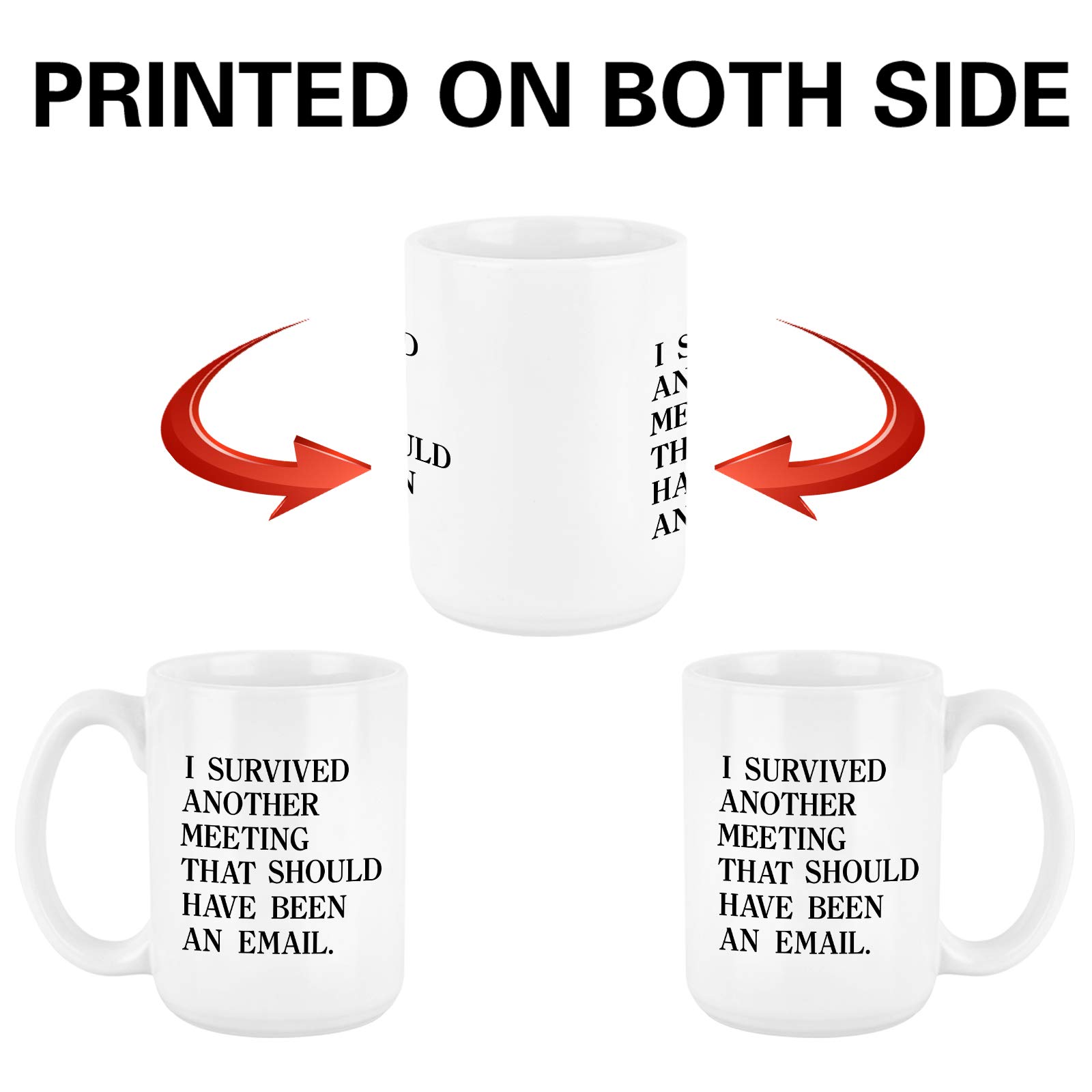YHRJWN Email Mug I survived another meeting that should have been an email The Office Mug inspirational Mug Funny Coffee Mug for Boss Coworkers 16 Oz