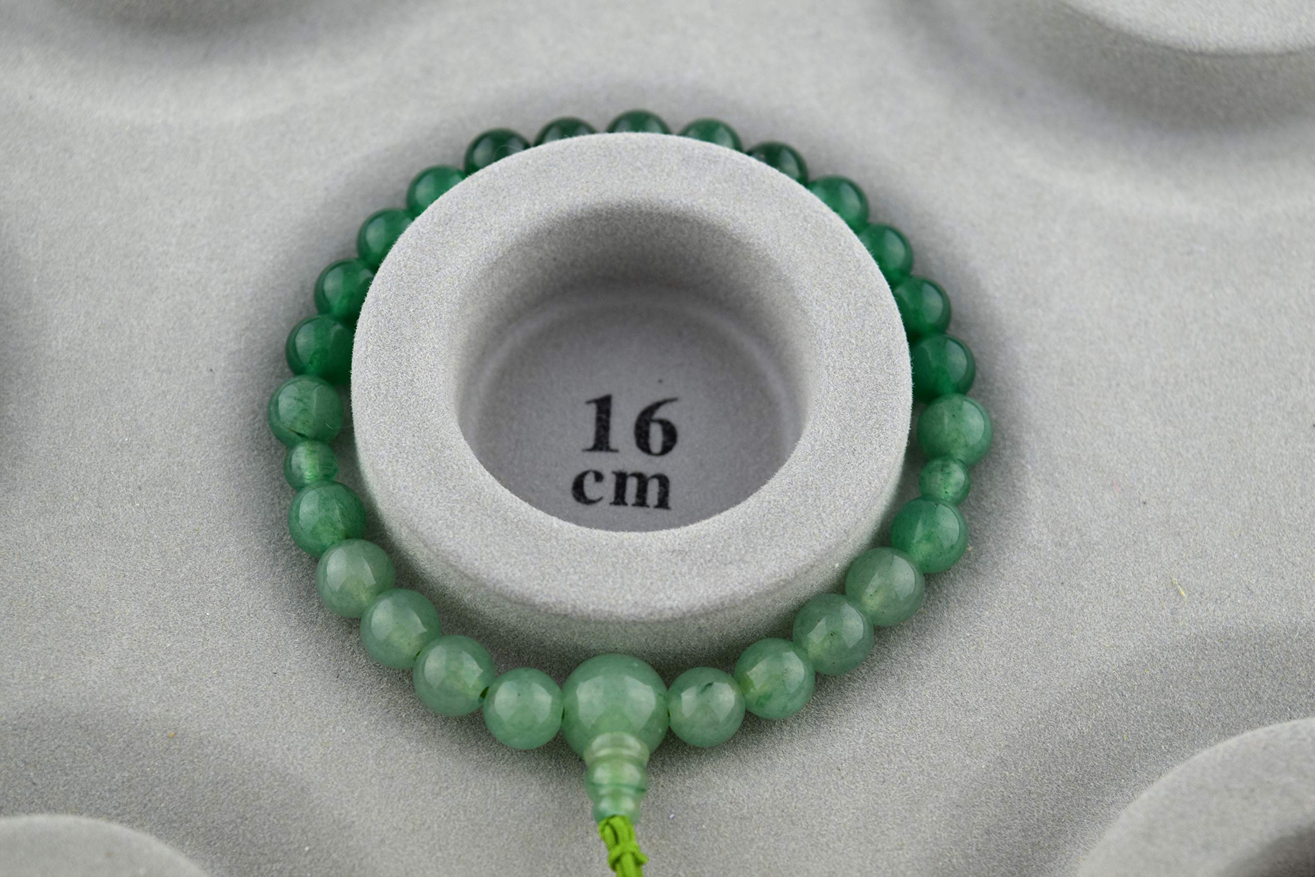 京都あさひ屋 Green Aventurine Quartz Indian Jade Gradation Stone Bracelet Women Men elastic bangle Kyoto mala beads (Rosary)